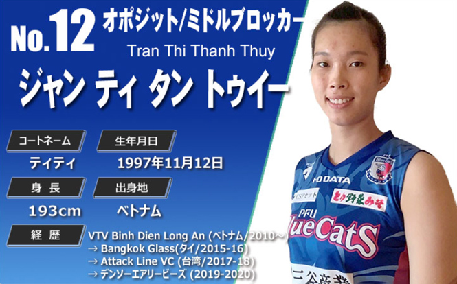 女子V1リーグ・PFUブルーキャッツ、ベトナム代表ティティの加入を発表 [スポーツ] - VIETJOベトナムニュース